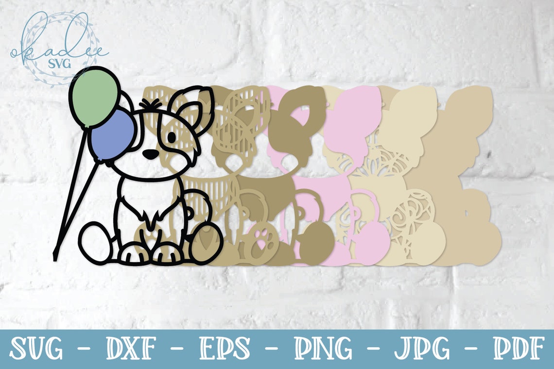 3D Birthday Puppies SVG 3D Birthday SVG Layered Birthday - Etsy