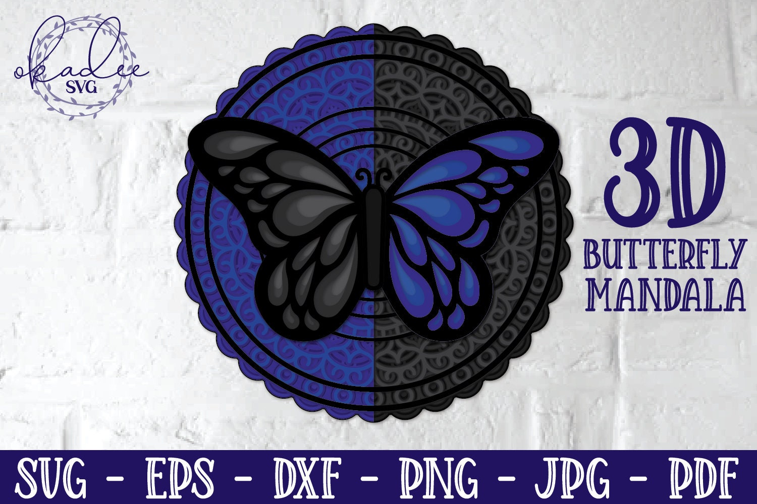 3D Butterfly Mandala SVG, Layered Butterfly Mandala, Papercut Butterfly ...