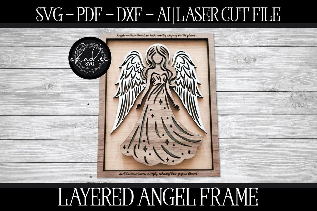Layered Angel Frame SVG: Laser Cut Christmas Decor (digital Download ...