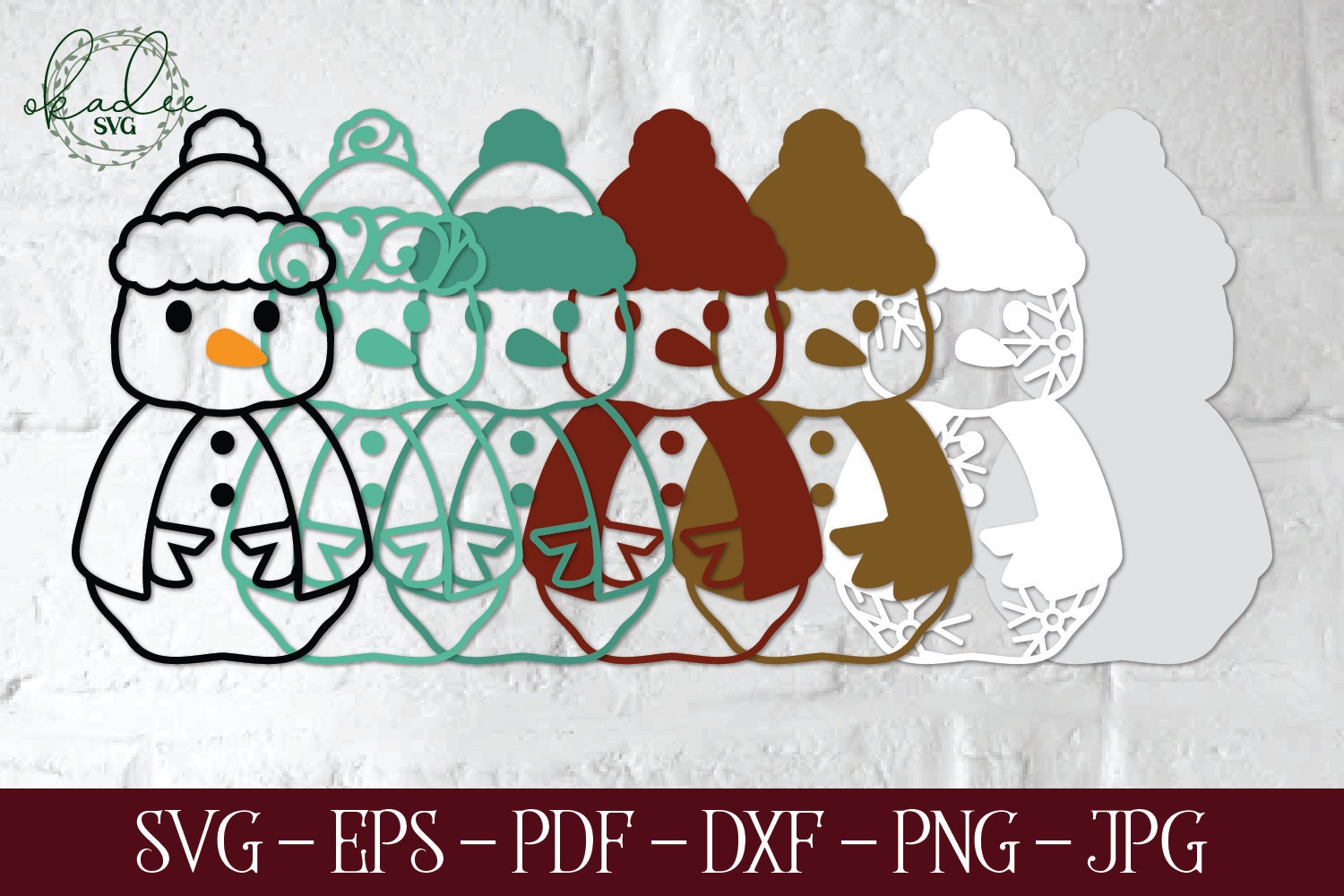 3D Snowman Family SVG, 3D Layered Snowman Svg, 3D Snowman Svg, Layered ...