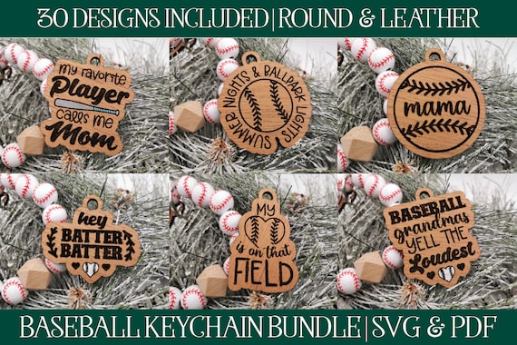 Baseball Keychain SVG Keychain Bundle SVG Laser Cut - Etsy