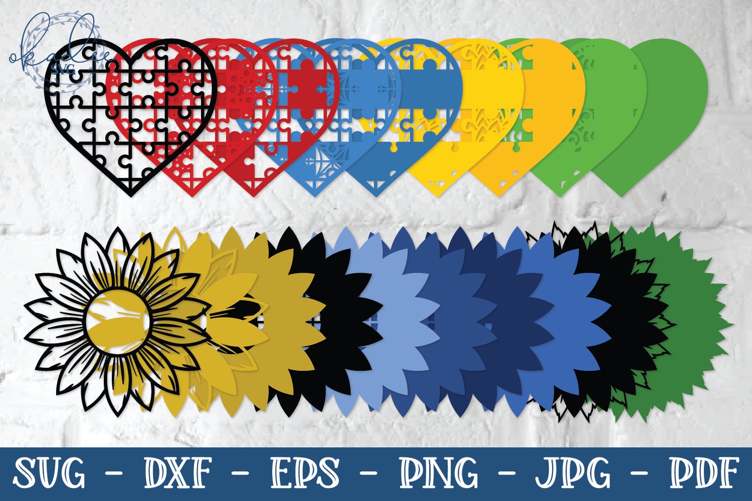 3D Autism Awareness Mandala Bundle 3D Autism Mandala 3D - Etsy