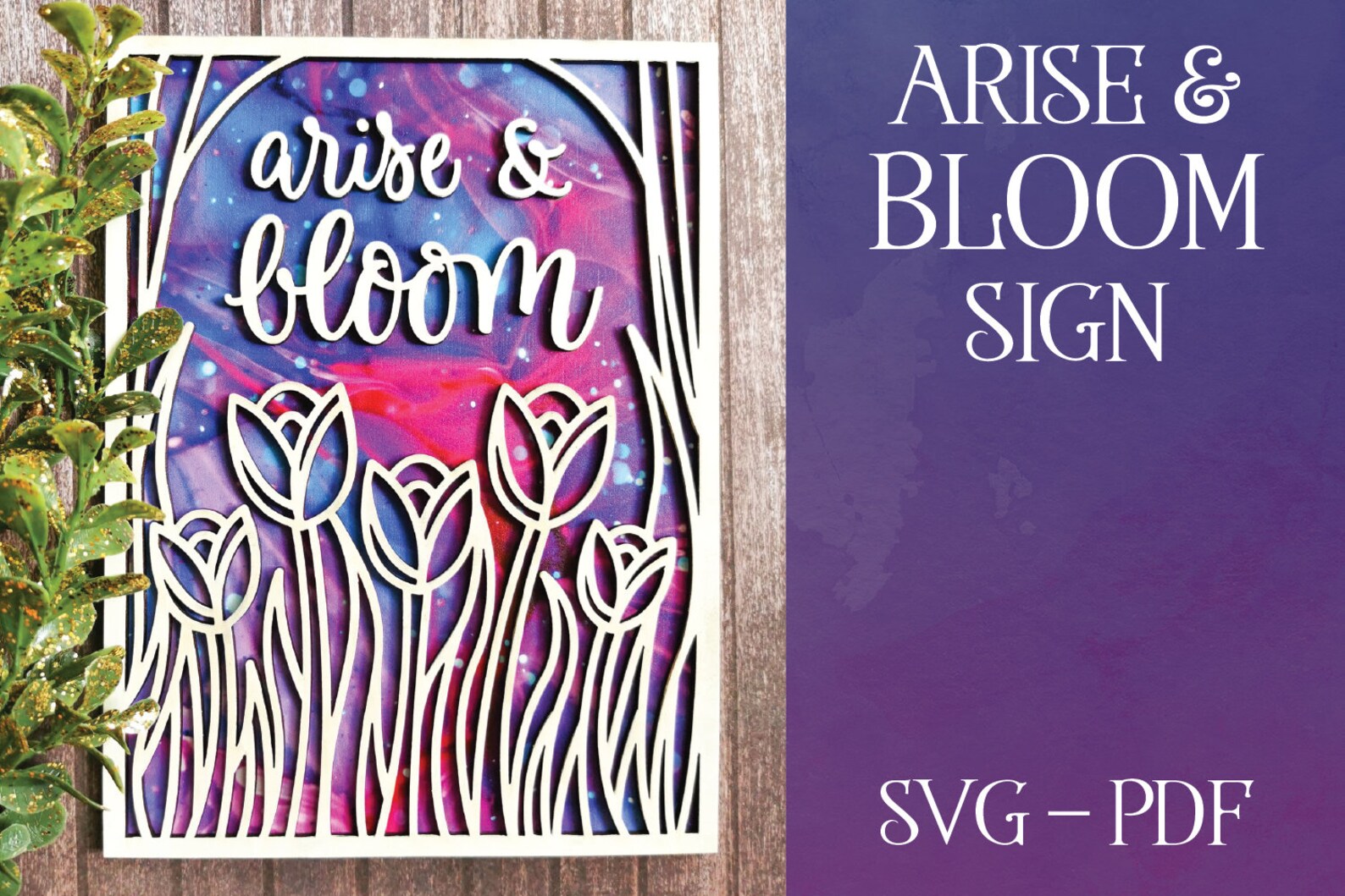 Laser Cut File, Laser Cut Sign, Floral Sign SVG, Laser Cut Floral ...