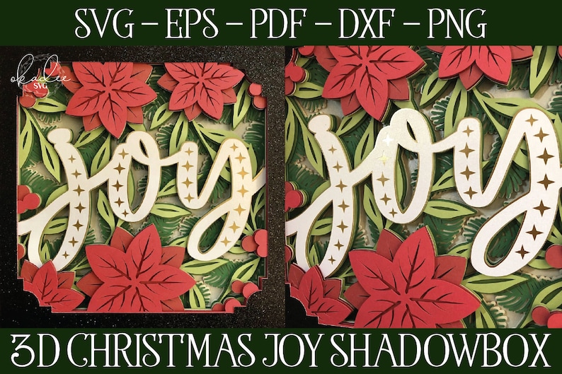 Christmas Shadowbox SVG 3D Joy SVG 3D Layered Christmas SVG - Etsy