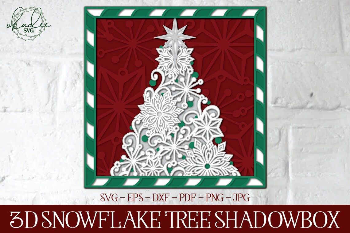 3D Snowflake Tree Layered Christmas SVG Christmas Tree SVG | Etsy