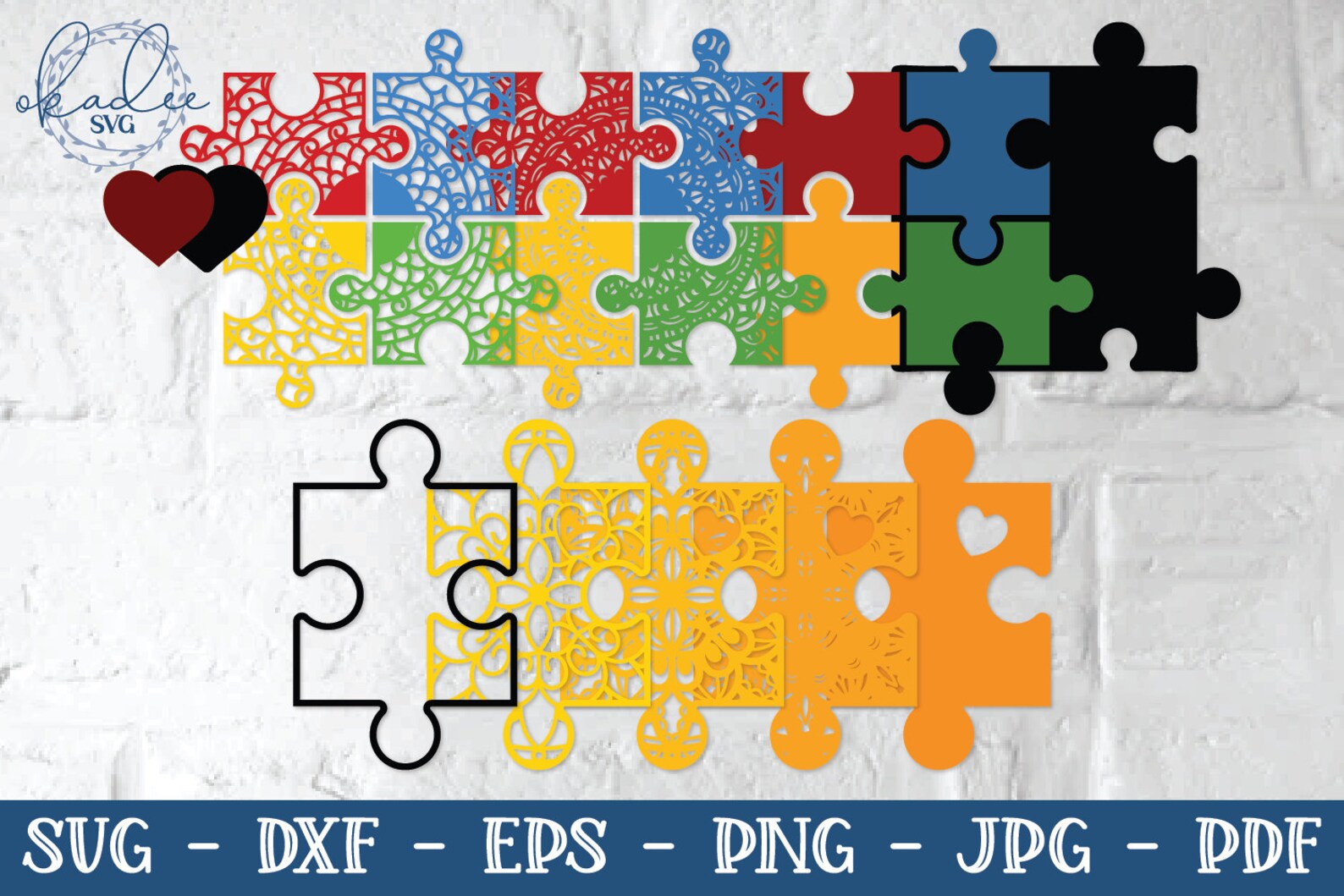 3D Autism Awareness Mandala Bundle, 3D Autism Mandala, 3D Puzzle Piece ...