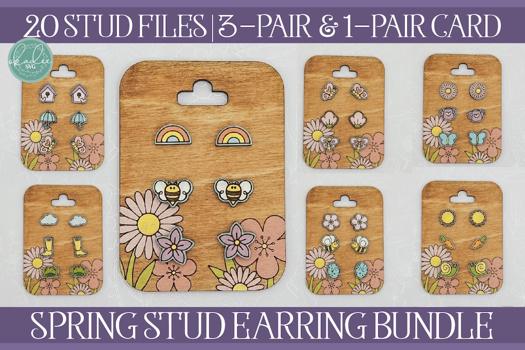 Spring Stud SVG, Stud Earring SVG, Laser Cut Stud Earring, Glowforge ...