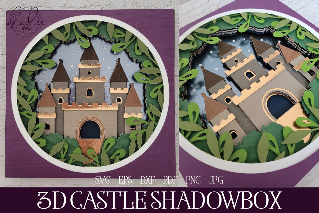 3D Layered Castle, 3D Castle SVG, Fantasy Cut File, Princess Decor ...