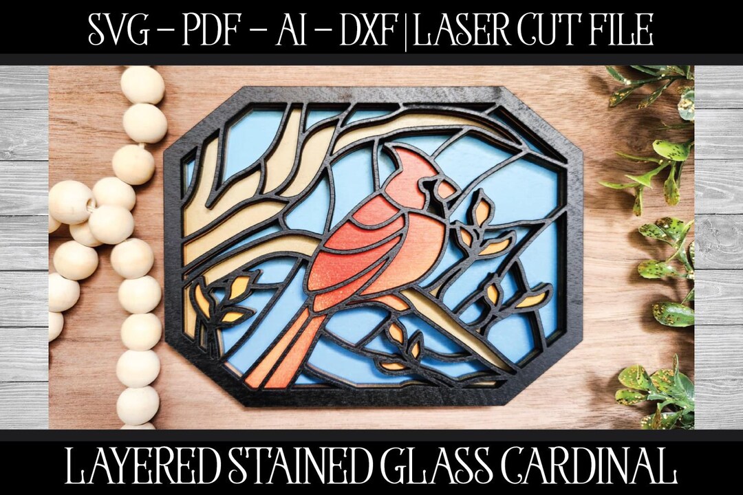 Cardinal Frame File, Laser Cut Cardinal, Glowforge Frame, Cardinal SVG ...