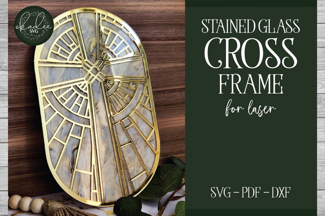 Laser Cut File, Glowforge, Cross Laser SVG, Cross Frame SVG, Stained ...