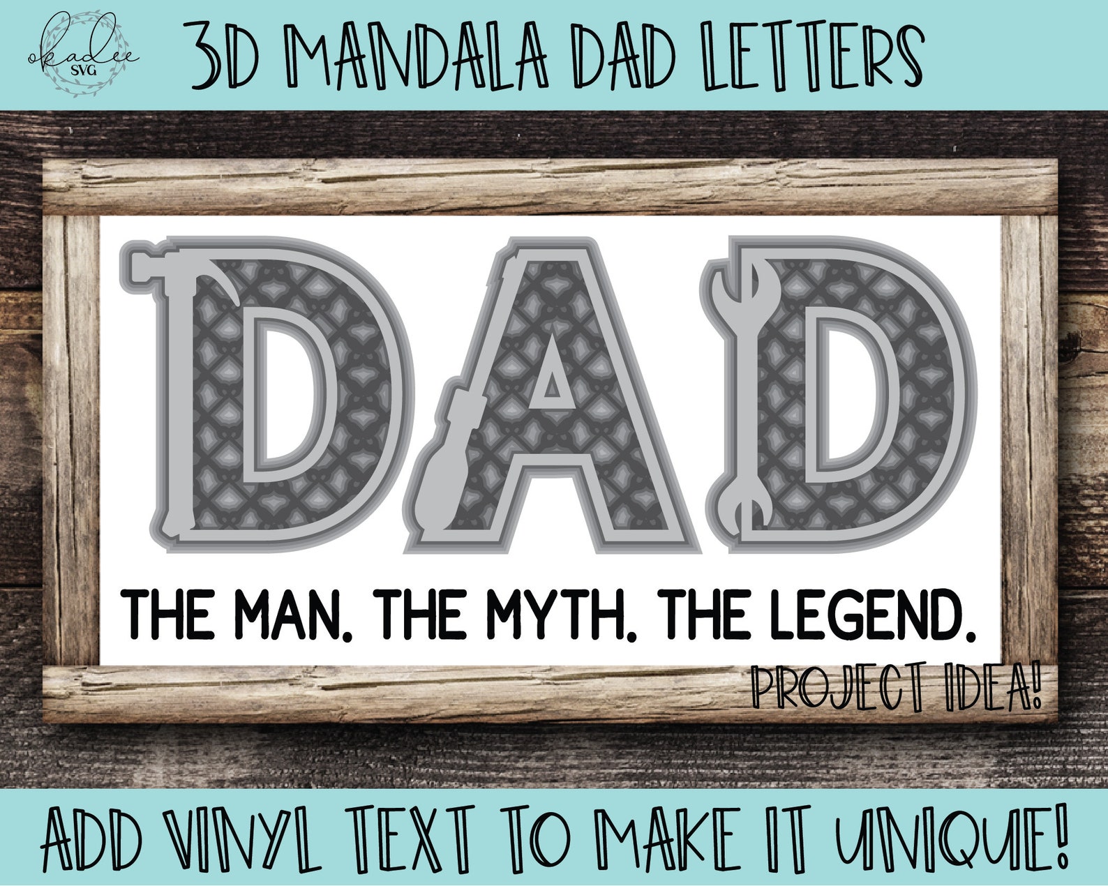 3D Dad SVG, 3D Mandala SVG, Shadowbox SVG, Father's Day Svg, Father's ...