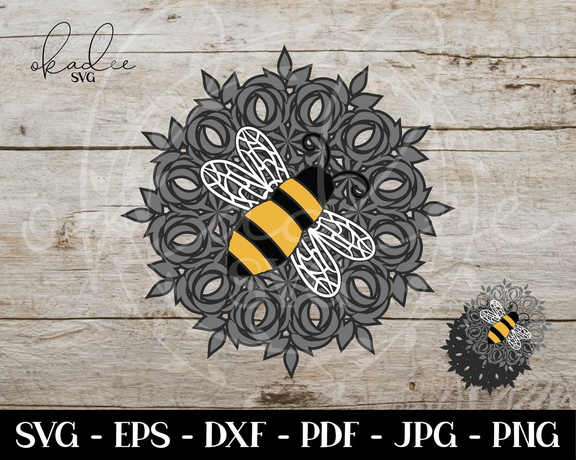 Bee Mandala SVG Floral Mandala SVG Layered Mandala SVG - Etsy