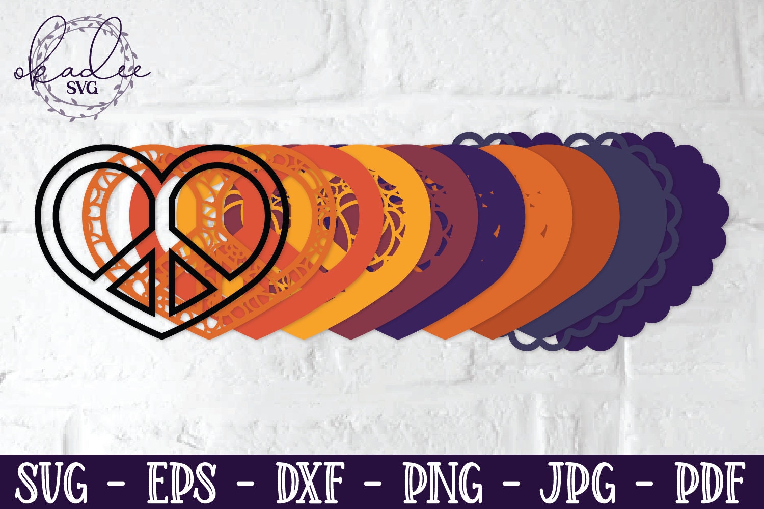 3D Peace and Love Mandala Bundle, 3D Mandala SVG, 3D Love Bug, Layered ...