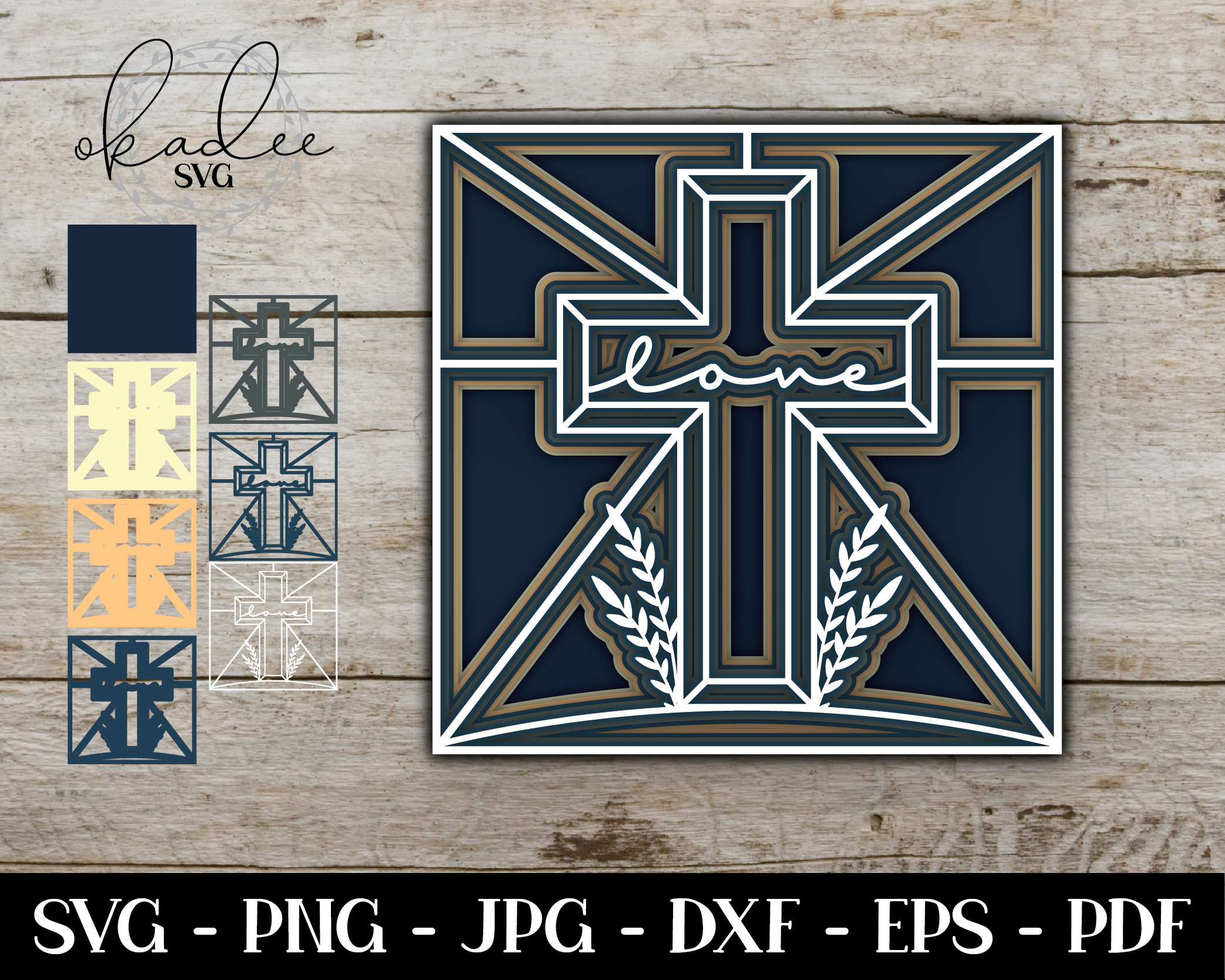 3D Layered SVG, Cross SVG, Religious SVG, 3D Layered Paper Art, Shadow ...