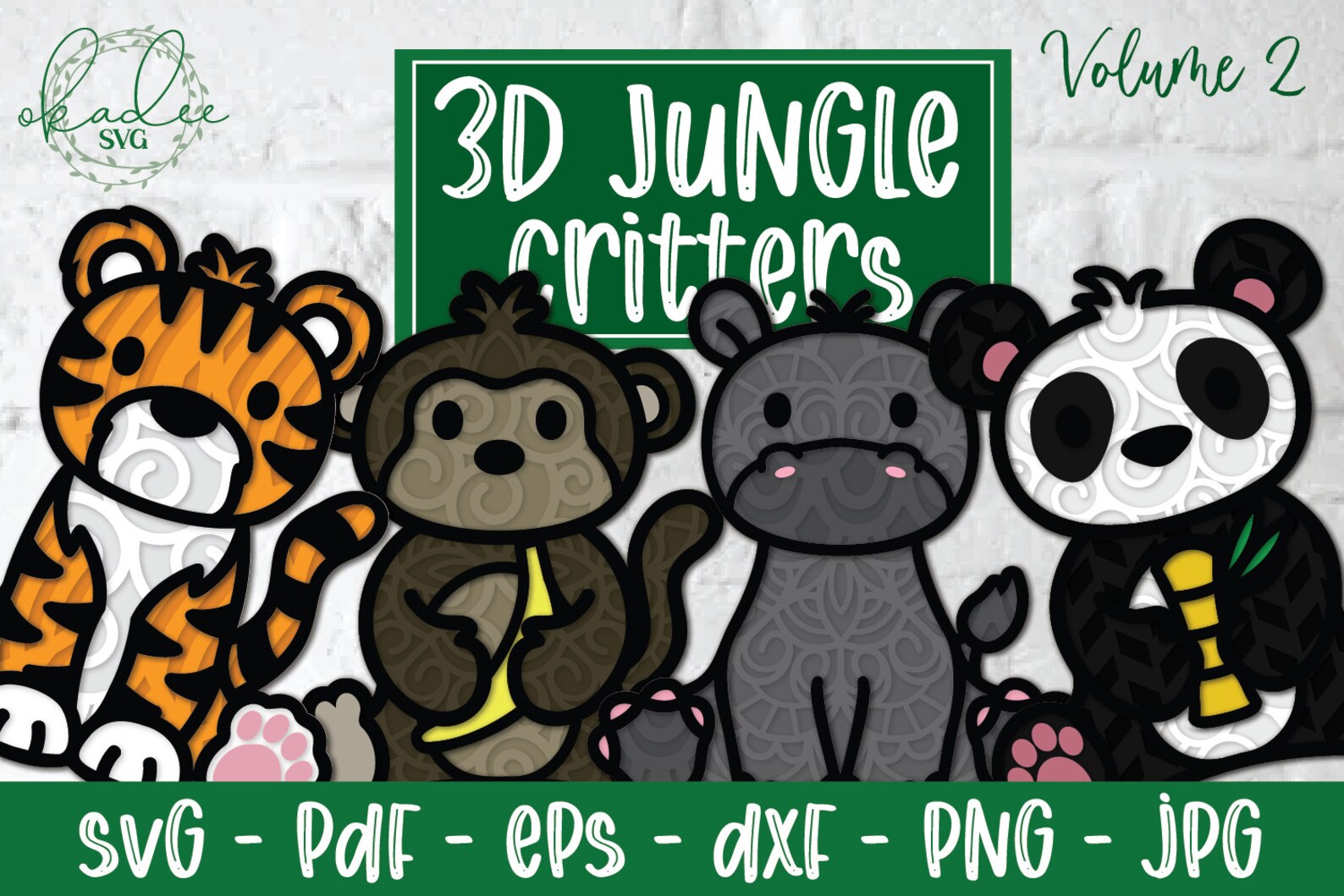 3D Jungle Critters Volume 2 Jungle Animal SVG Jungle SVG - Etsy Canada