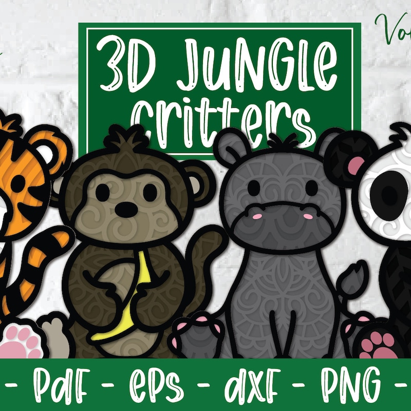 Jungle Animals Svg - Etsy