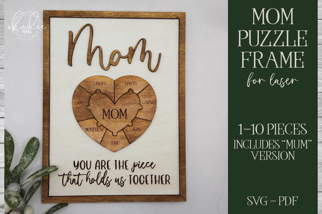 Laser Cut Mothers Day, Mothers Day Laser, Mom Puzzle Frame, You Are the ...