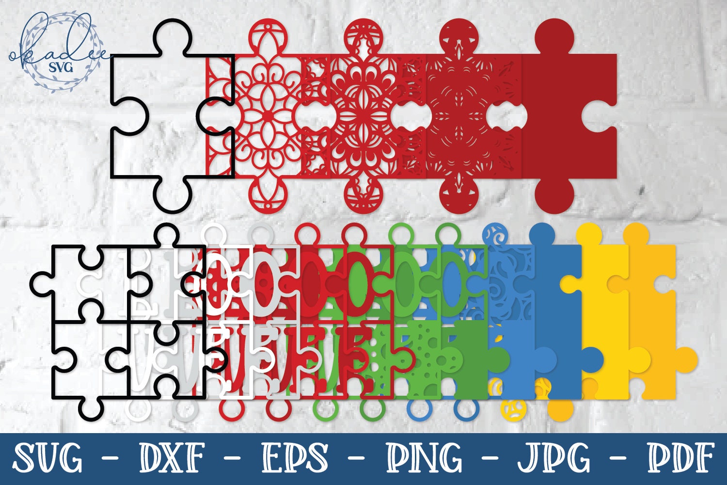 3D Autism Awareness Mandala Bundle, 3D Autism Mandala, 3D Puzzle Piece ...