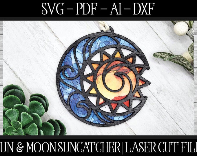 Laser Cut File, Laser Cut Suncatcher, Suncatcher SVG, Layered ...