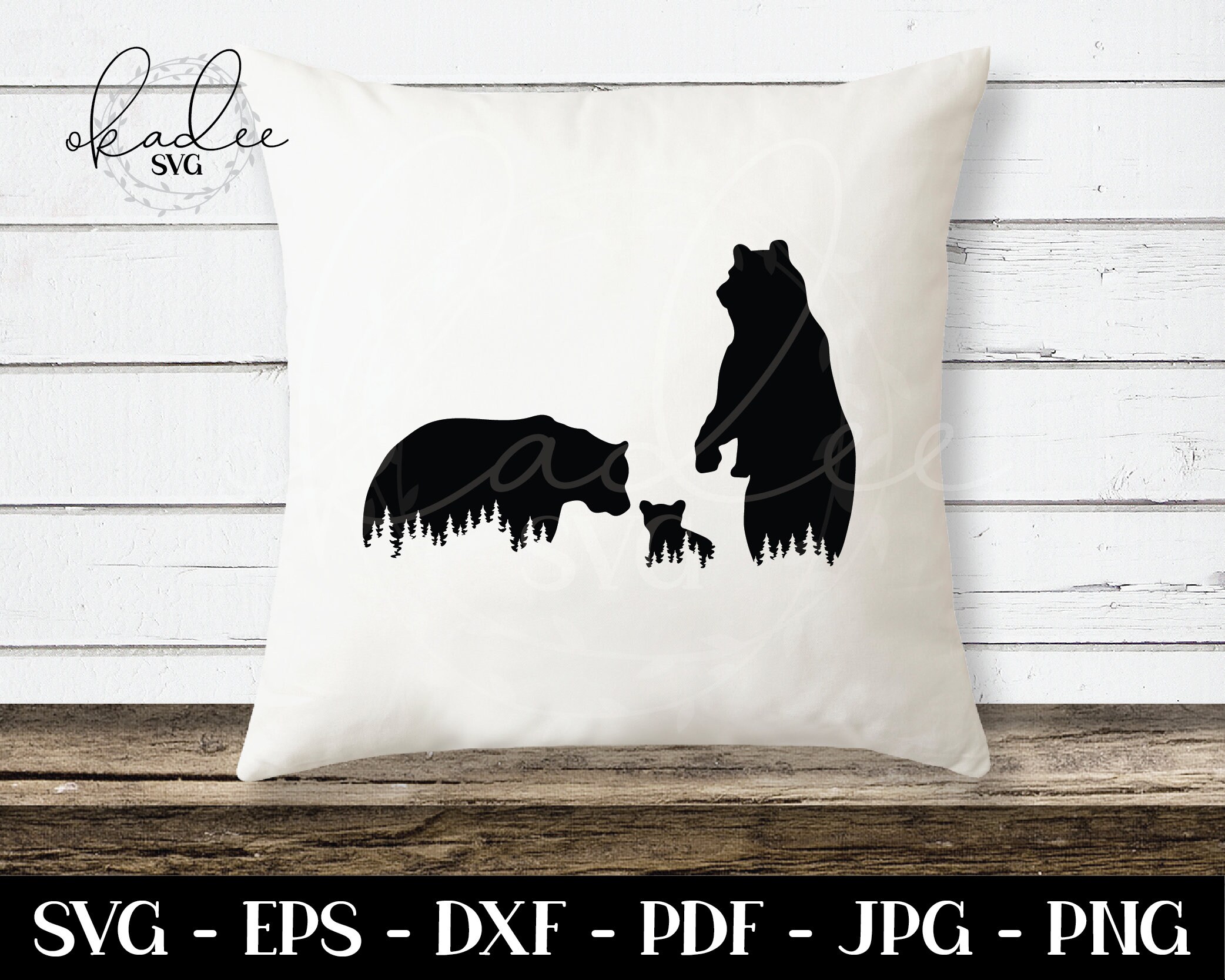 Bear Family SVG, Mama Bear SVG, Papa Bear SVG, Baby Bear Svg, Instant ...
