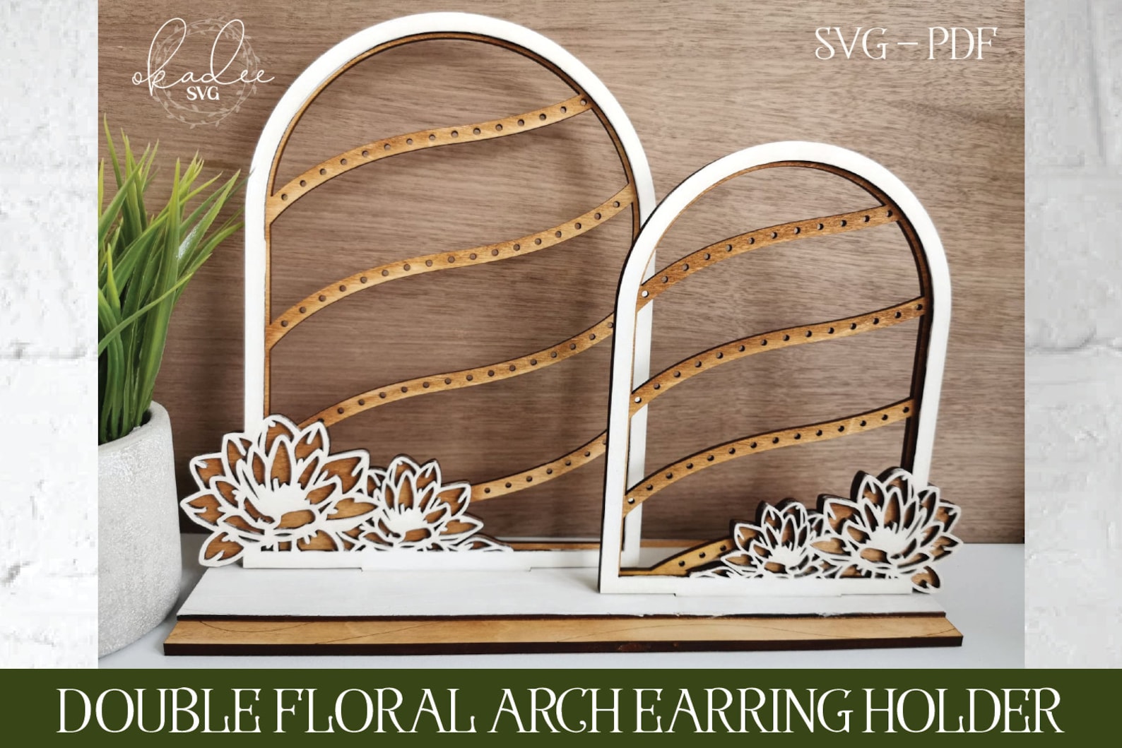 Laser Cut File, Glowforge, Floral Earring Holder, Earring Holder SVG ...