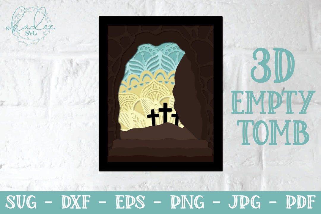 3D Easter Tomb SVG, 3D Empty Tomb SVG, Layered Easter SVG, Papercut ...