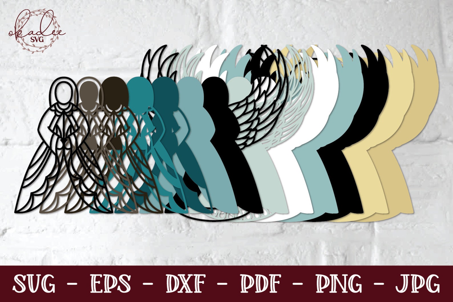 3D Angel SVG, Layered Angel Svg, Papercut Angel Svg, Angel Mandala Svg ...