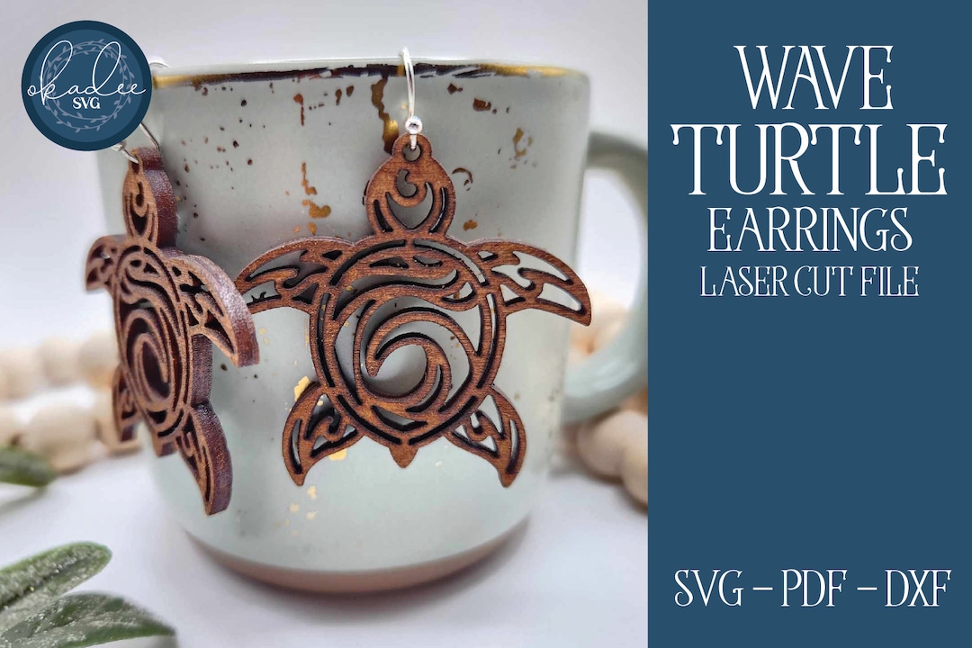 Turtle Earring SVG, Sea Turtle Earring Laser File, Glowforge Earring ...