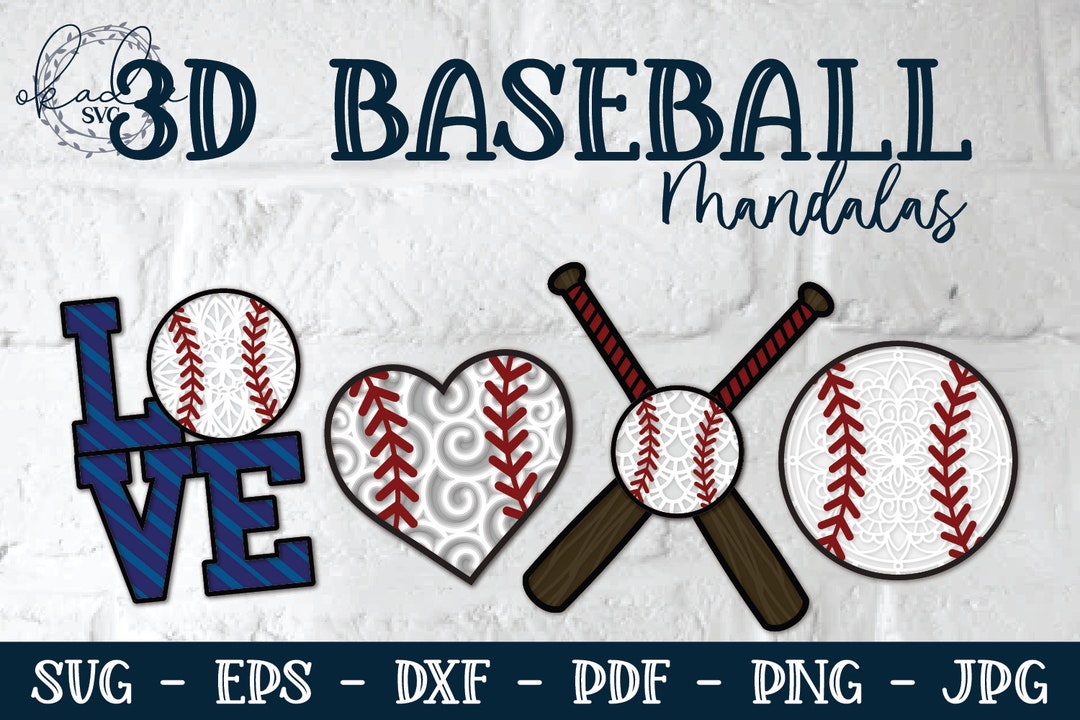 3D Baseball Mandala SVG, 3D Baseball SVG, Layered Baseball, Baseball ...