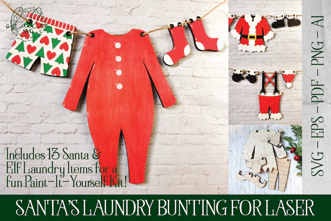 Santa's Laundry Laser Cut File, Santa's Laundry SVG, Laser Cut File ...