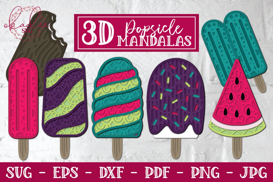 3D Popsicle Mandala, 3D SVG, 3D Mandala Svg, Popsicle Mandala, Summer ...