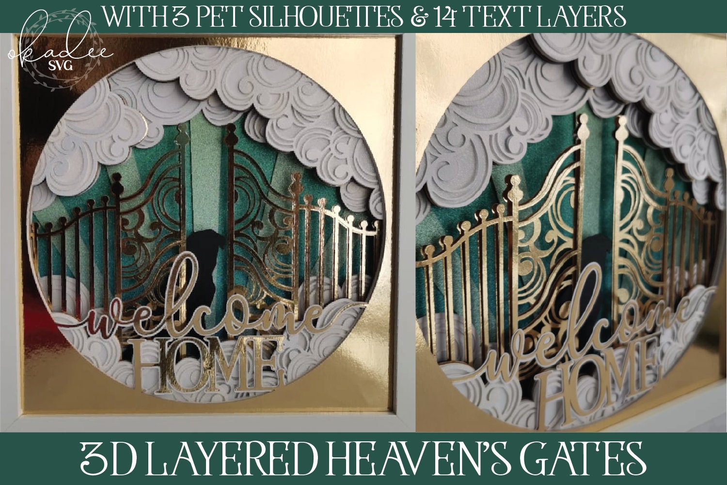 3D Heaven's Gates Shadowbox, Memorial Svg, Layered Memorial Svg ...