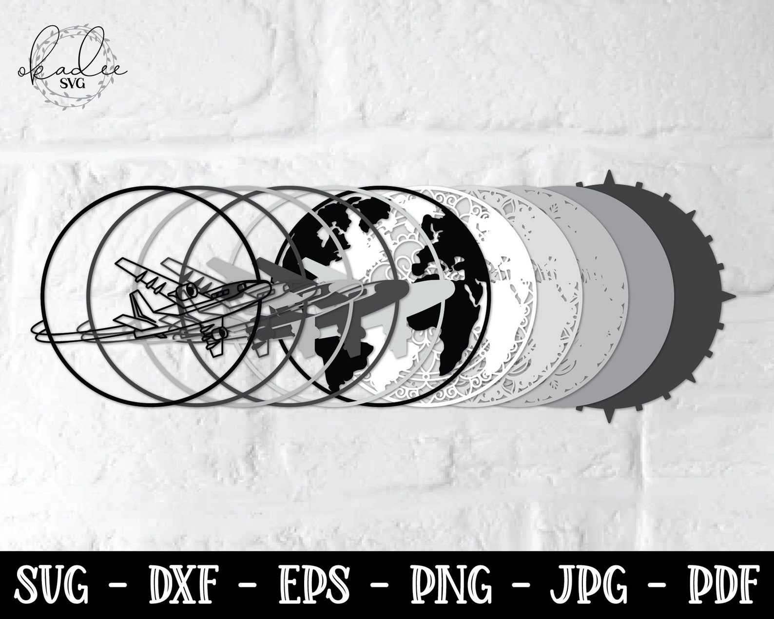3D Travel Plane SVG, Papercut Earth Mandala, Papercut Globe, 3D Globe ...