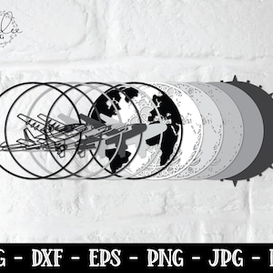 3D Travel Plane SVG, Papercut Earth Mandala, Papercut Globe, 3D Globe ...