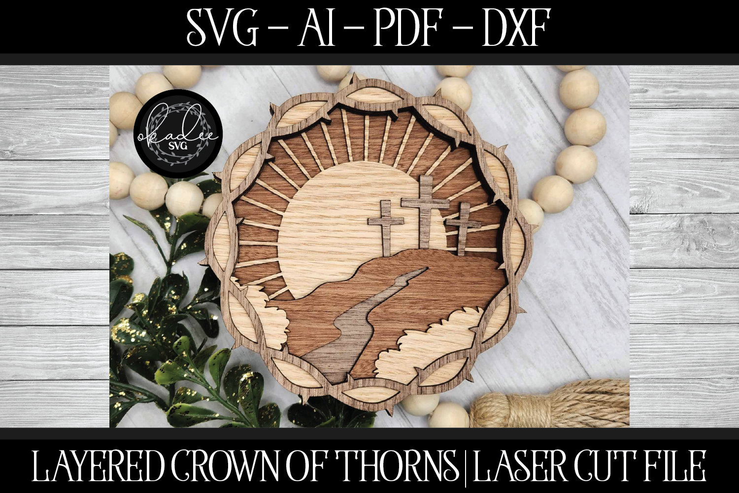 Crown of Thorns SVG, Easter Cut File, Glowforge Easter, Laser File ...