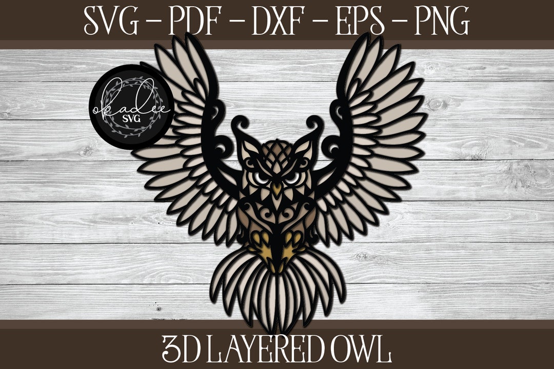 3D Owl Cut File, Layered Owl Cut File, Shadowbox Cut File, Cricut ...