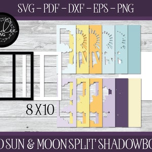 3D Sun and Moon Shadowbox, Shadowbox Cut File, Cricut Shadowbox, Sun ...