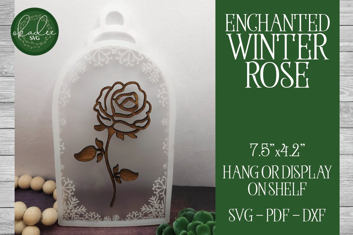 Enchanted Rose SVG Laser Cut Rose Laser Cut File Glowforge - Etsy