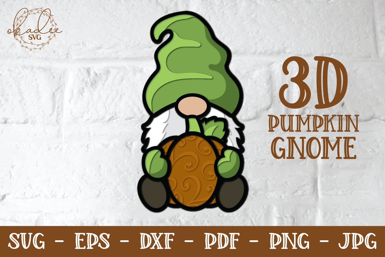 3D Pumpkin Gnome SVG Layered Gnome SVG Fall Gnome SVG | Etsy