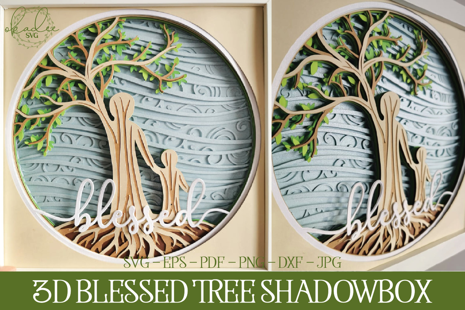 3D Blessed Tree SVG Layered Shadowbox Svg Papercut - Etsy