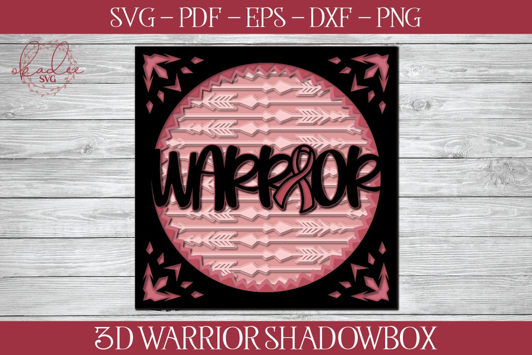 3D Cancer SVG, Papercut Cancer Ribbon, 3D Warrior SVG, Cancer Papercut ...