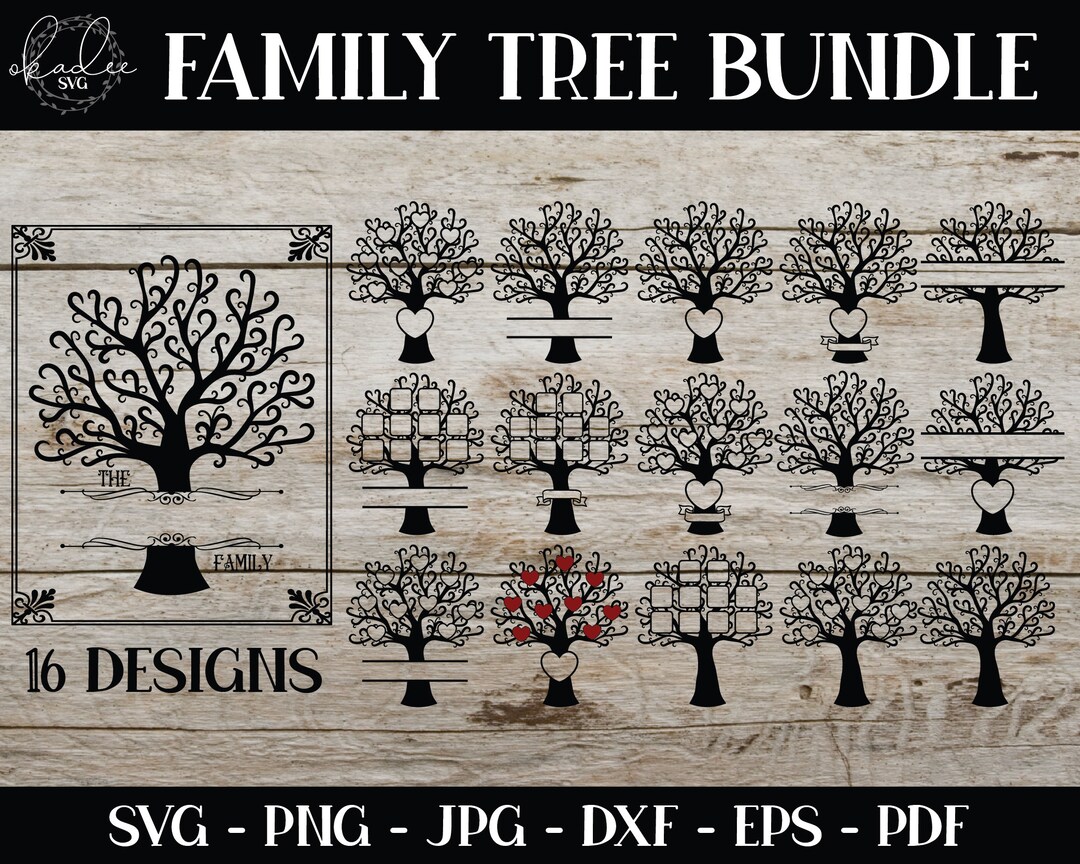 Family Tree SVG, Tree SVG, Tree Silhouette SVG, Family Tree Clipart ...