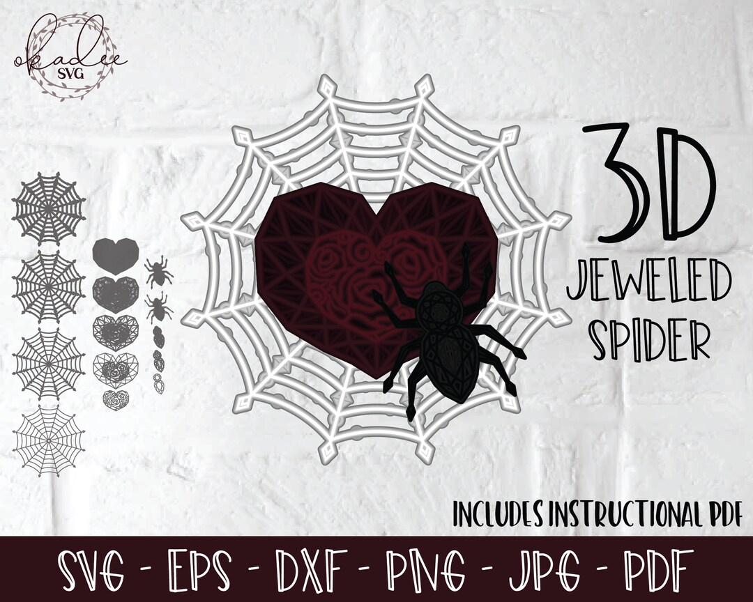 3D Jeweled Spider SVG, Layered Spider Web SVG, Halloween Mandala, 3D ...