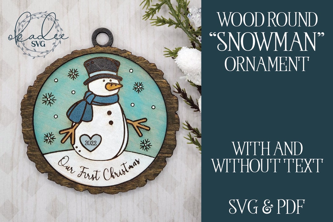 Snowman Ornament, Laser Cut Files, Laser Cut Christmas, Glowforge ...