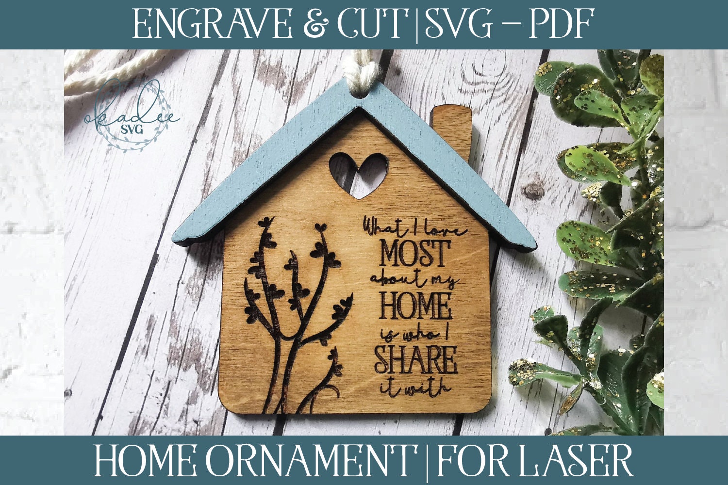 Laser Cut File Glowforge Cut File Home Ornament SVG Laser - Etsy