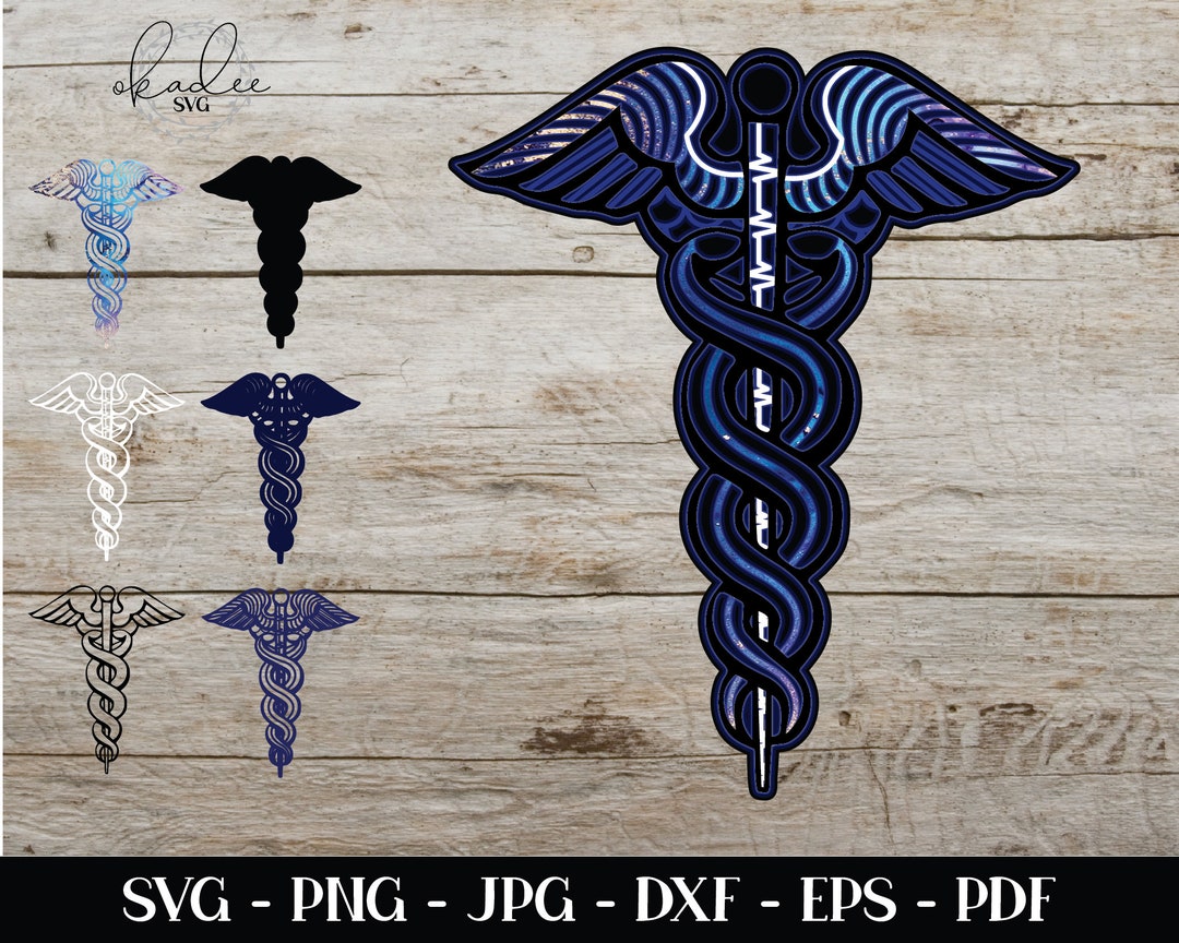 3D Mandala SVG Caduceus SVG Nursing Mandala Svg Layered Medical Svg Cut ...