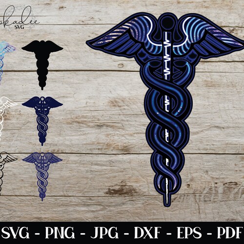 3D Mandala SVG Caduceus SVG Nursing Mandala Svg Layered | Etsy