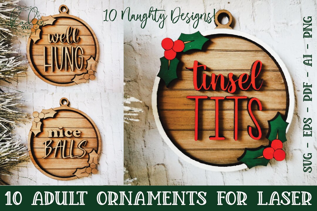 Adult Ornament SVG, Adult Christmas Ornament, Inappropriate Ornament ...