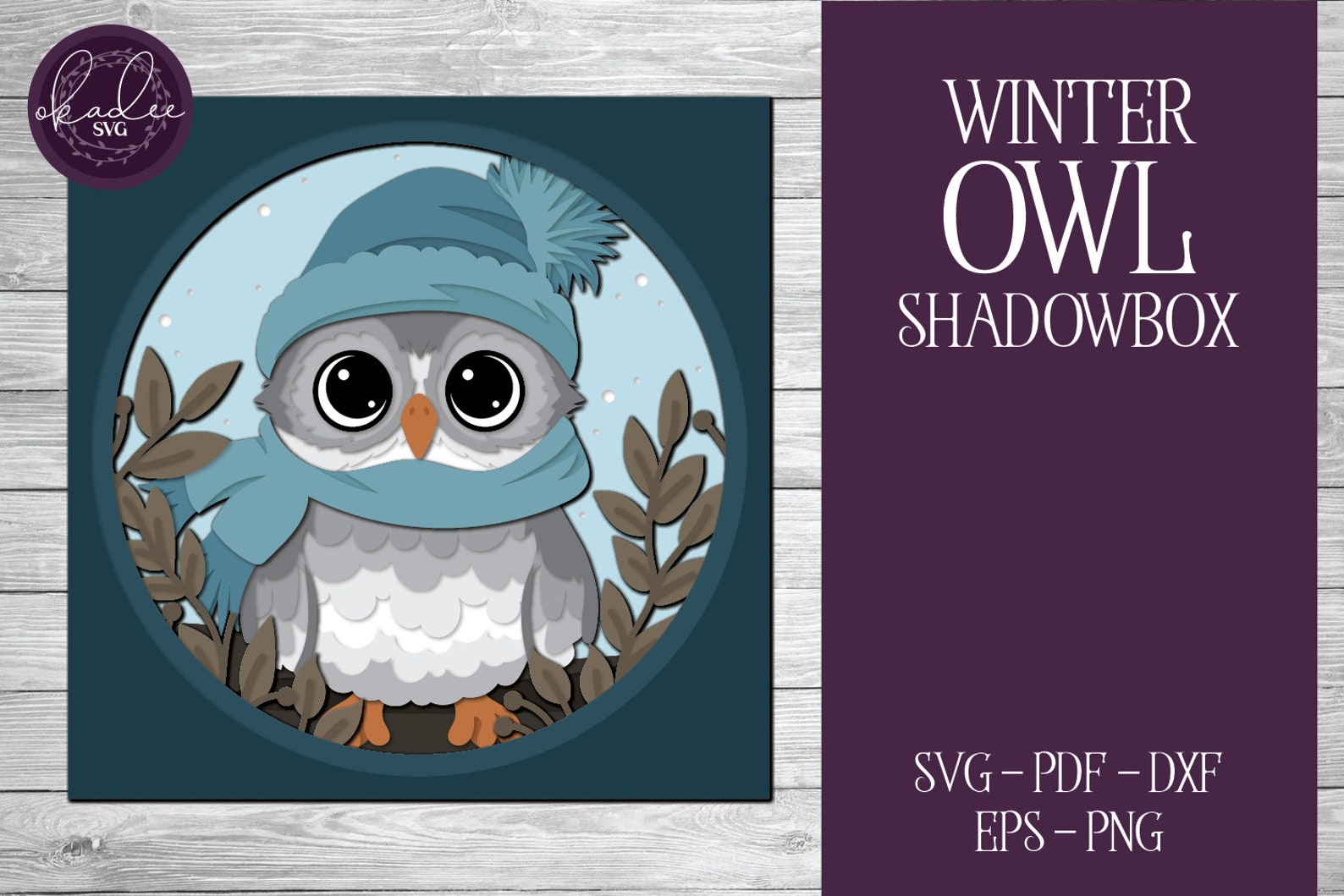 3D Owl Shadowbox, Shadowbox Bundle, Owl Shadowbox, 3D Owl SVG, Layered ...