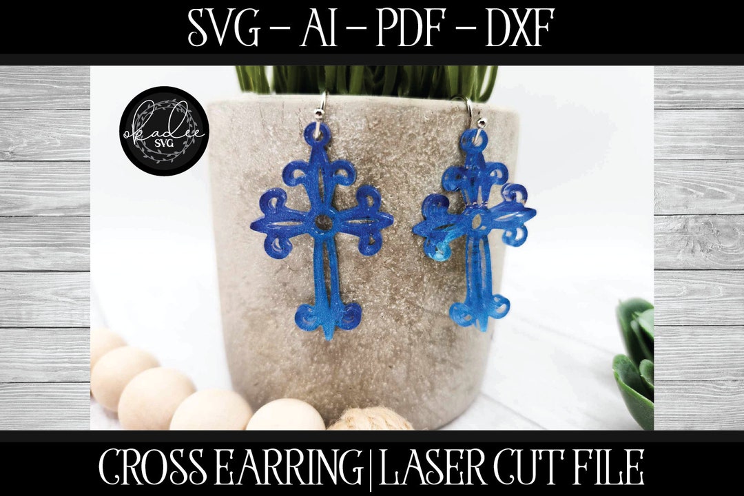Cross Earring SVG, Laser Cross Earring, Glowforge Easter, Laser File ...